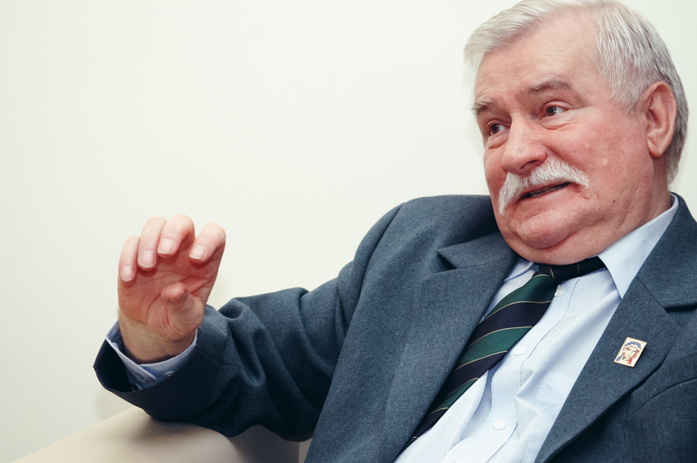 Lech Walesa, il leader di Solidarność a Bolzano