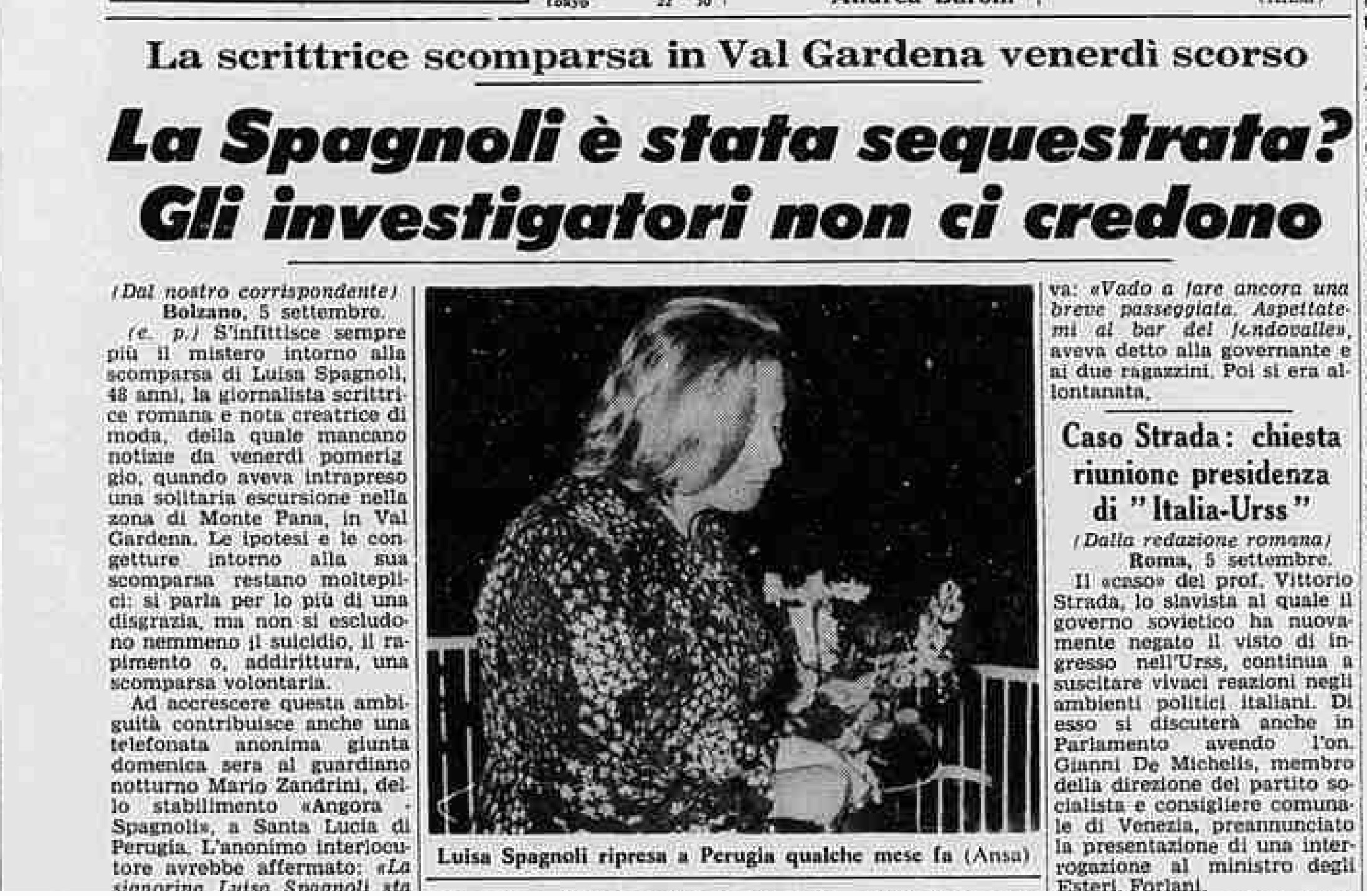 L' "altra" Luisa Spagnoli e il giallo della morte in Val Gardena